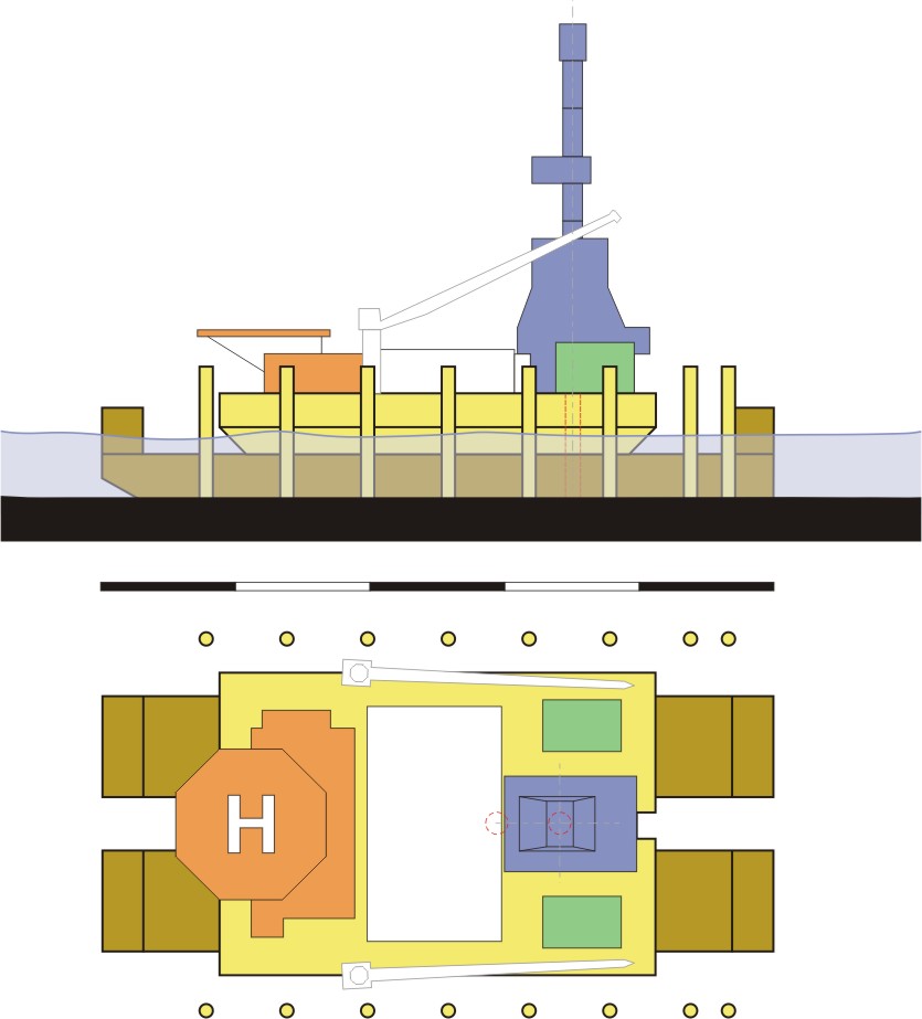 Swamp Barge (With Optional Submerged Caissons)